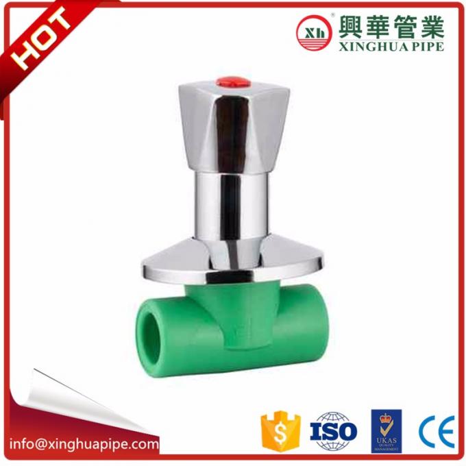 Polypropylene Randome Material Concealed Stop Valve , Ppr Chrome Stop Valve